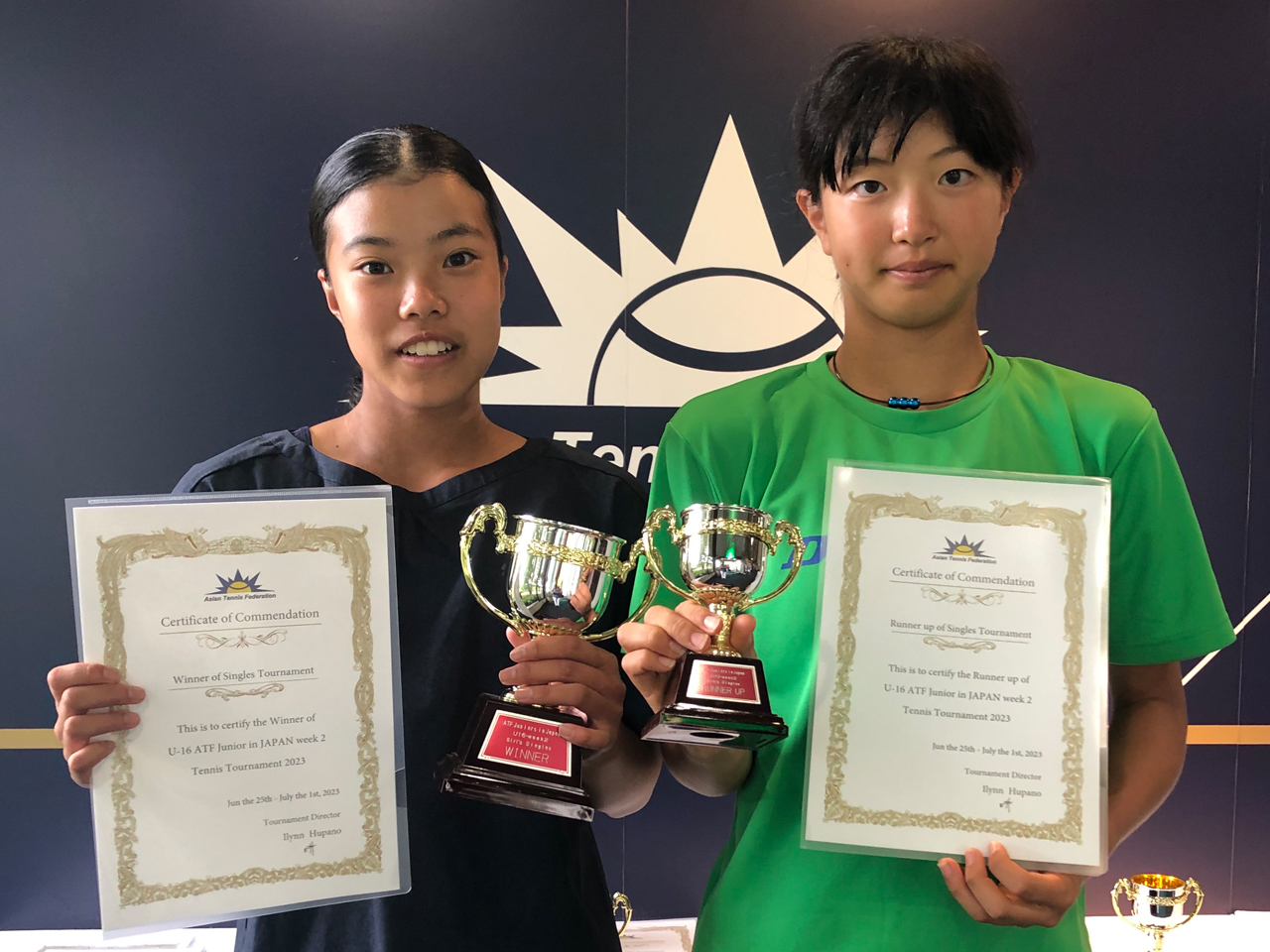 女子はシングルスが島田菜帆、ダブルスは和田奈菜世／山田悠乃が優勝 [ATFジュニア in Japan U16-第2週] | テニスマガジンONLINE｜tennismagazine.jp