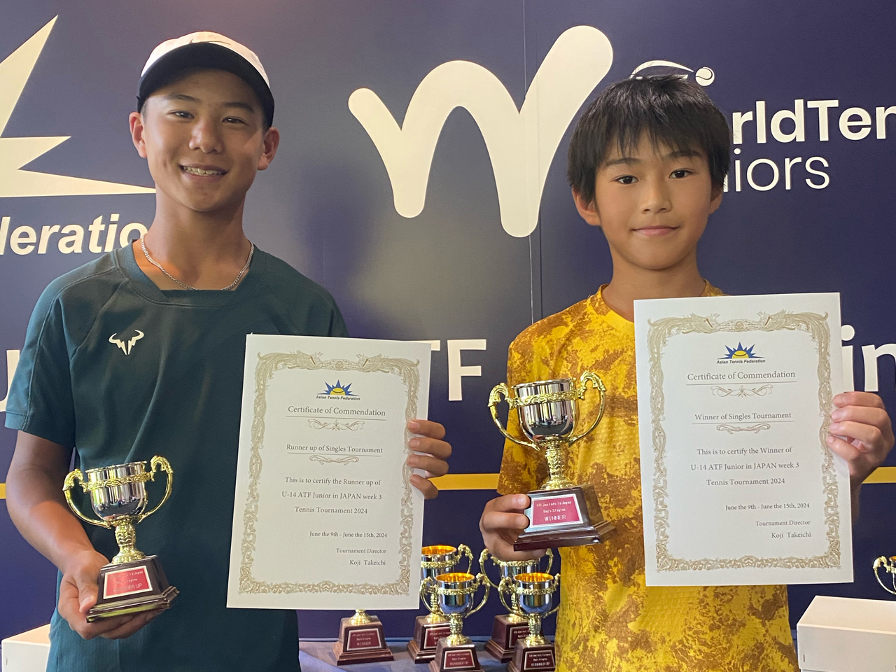 男子は宇川開惺＆チュイ／林駿吾が優勝 [ATFジュニア in Japan U14第3週] | テニスマガジンONLINE｜tennismagazine.jp