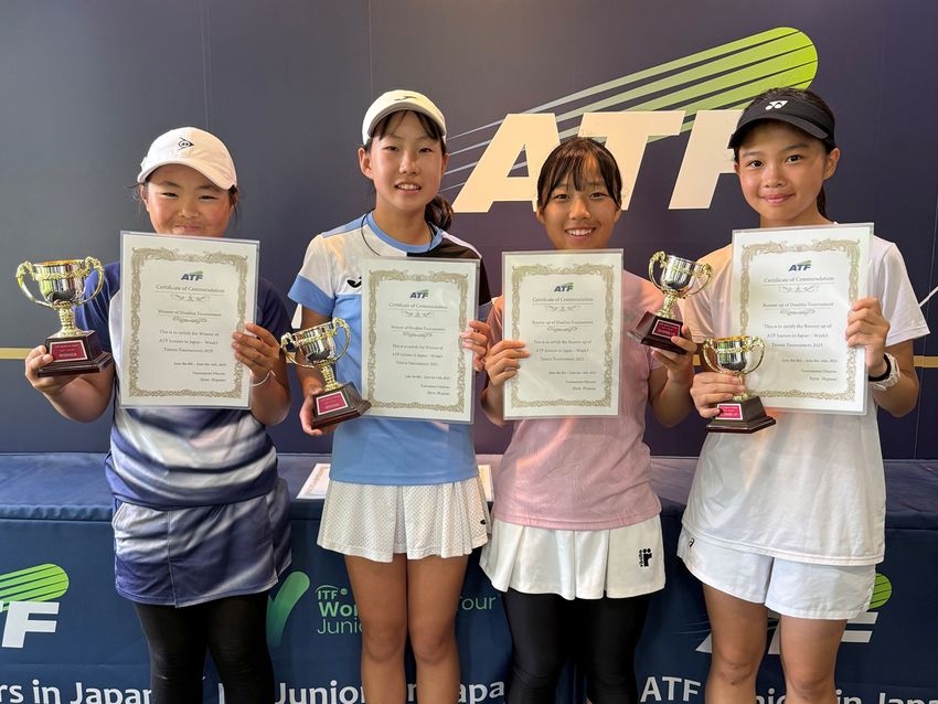 女子はセン・イライ＆小野愛梨／吉川汐里が優勝 [2025ATFジュニア in Japan U14 WEEK3] | テニスマガジンONLINE｜tennismagazine.jp